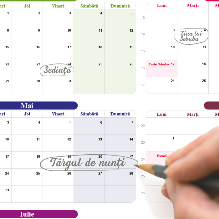 Calendar Planner Personalizat - Foarte Mare | Pixeda - Invitatii ...